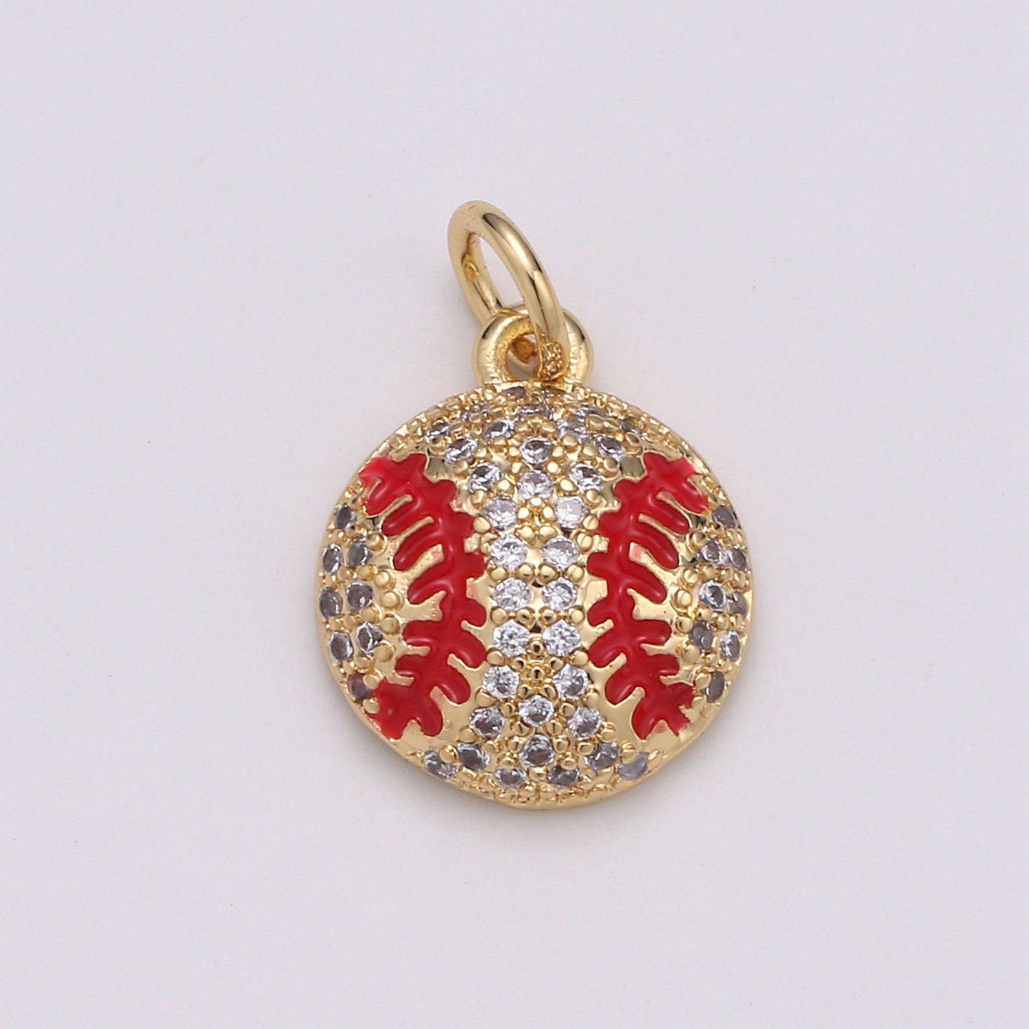 14k Gold Baseball Charm Ball Charm Baseball Player Gift - Etsy