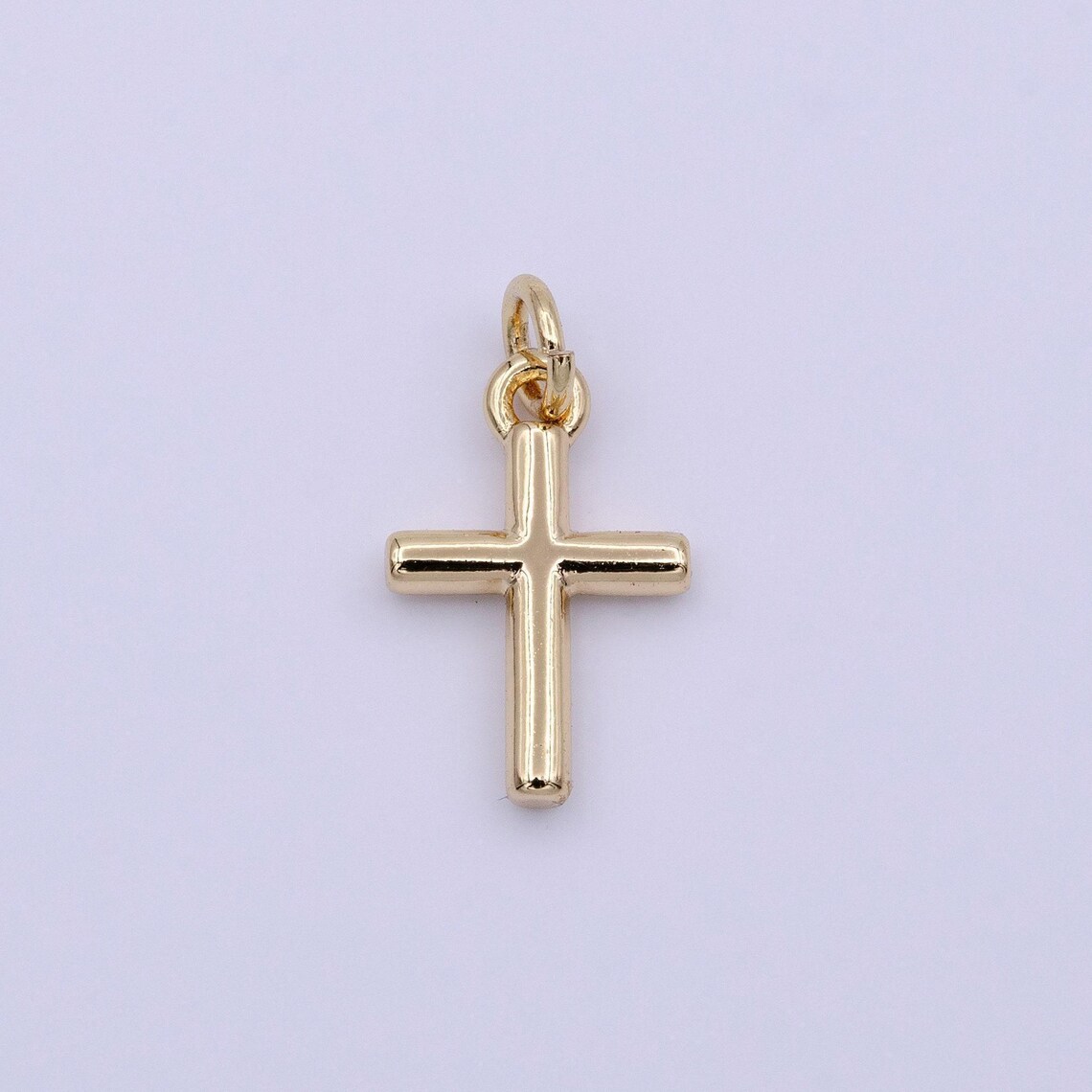 Mini 18k Gold Filled Cross Charm, Dainty Minimalist Cross Pendant, Diy ...