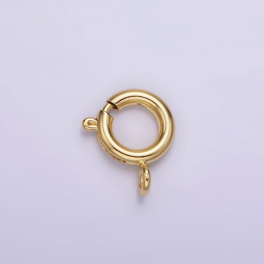 1pc 14k Gold Filled Spring Gate Round Ring Charm Holder Gold End Clasp ...