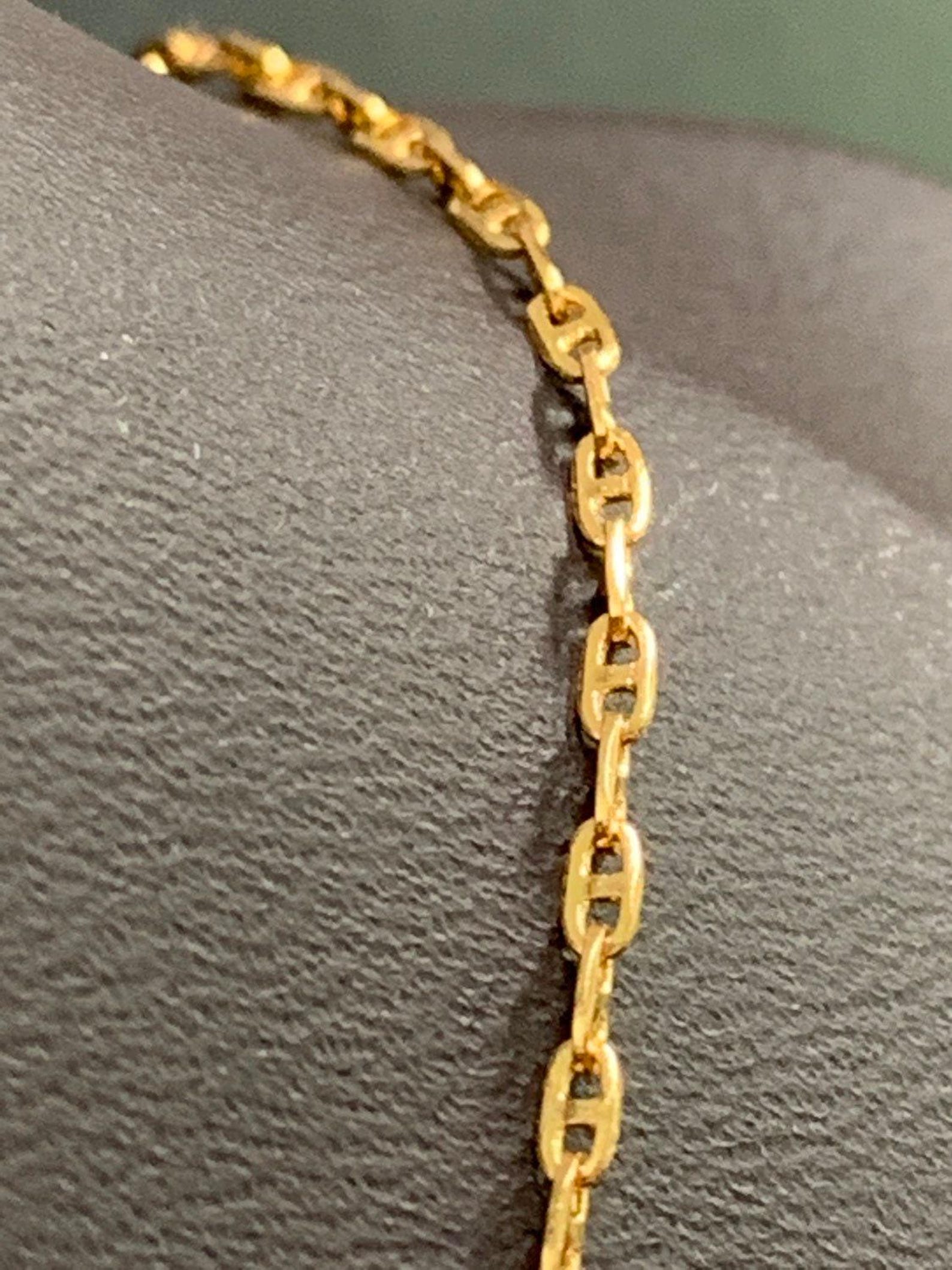 1pc 20'' Ready to Use 24k Gold Anchor Necklace Chain, Layering Mariner ...