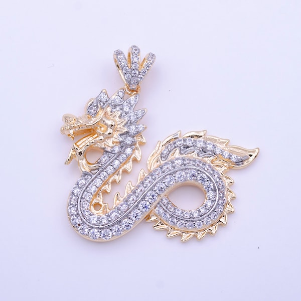 Chinese 18k Gold Dragon Pendant - Etsy