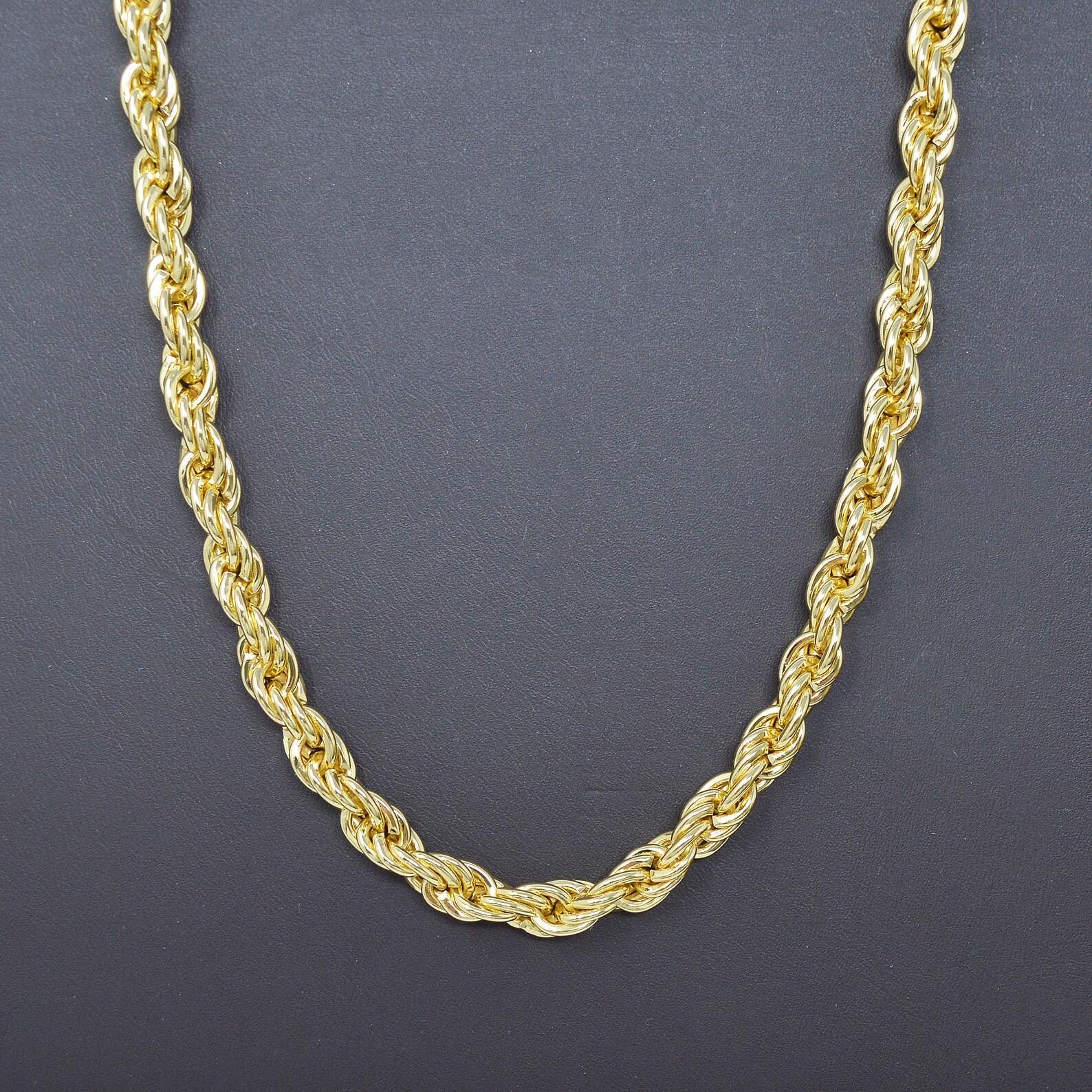 Bold Rope Open Chain 14K Gold by Yard Double Oval Link - Etsy Polska
