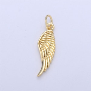 Small Angel Wing Charm, Gold Angel Wing Charm, Silver Wings, Black ...