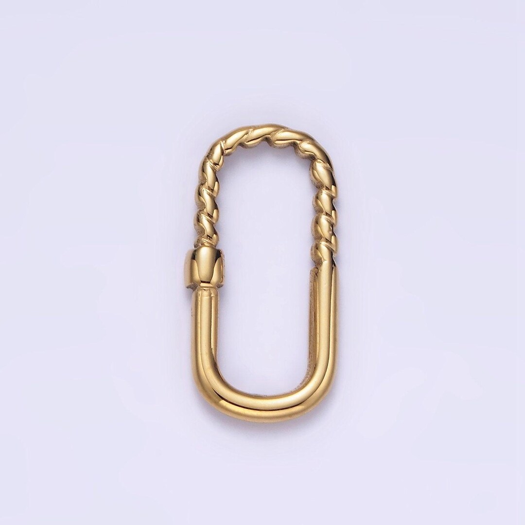Stainless Steel 25mm Half Twisted Braided Oblong Link Jewelry Supply ...