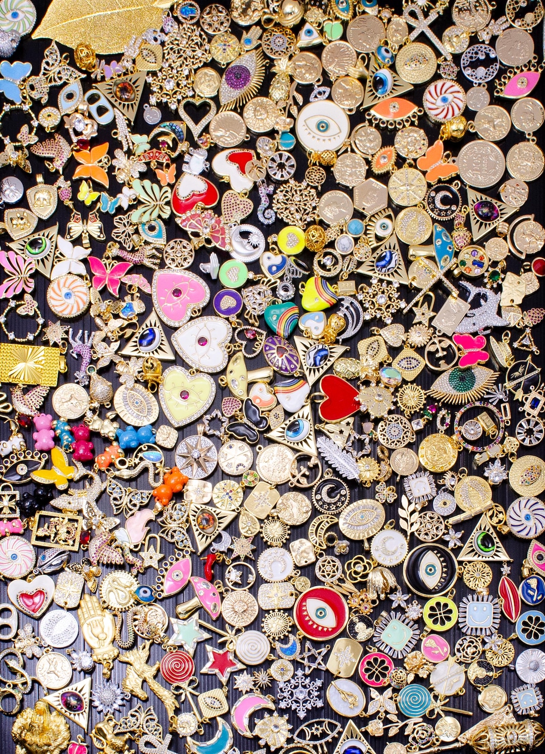 Random Mix Charm Bar Supply 14k Gold Filled Charm Assorted Charm Enamel ...