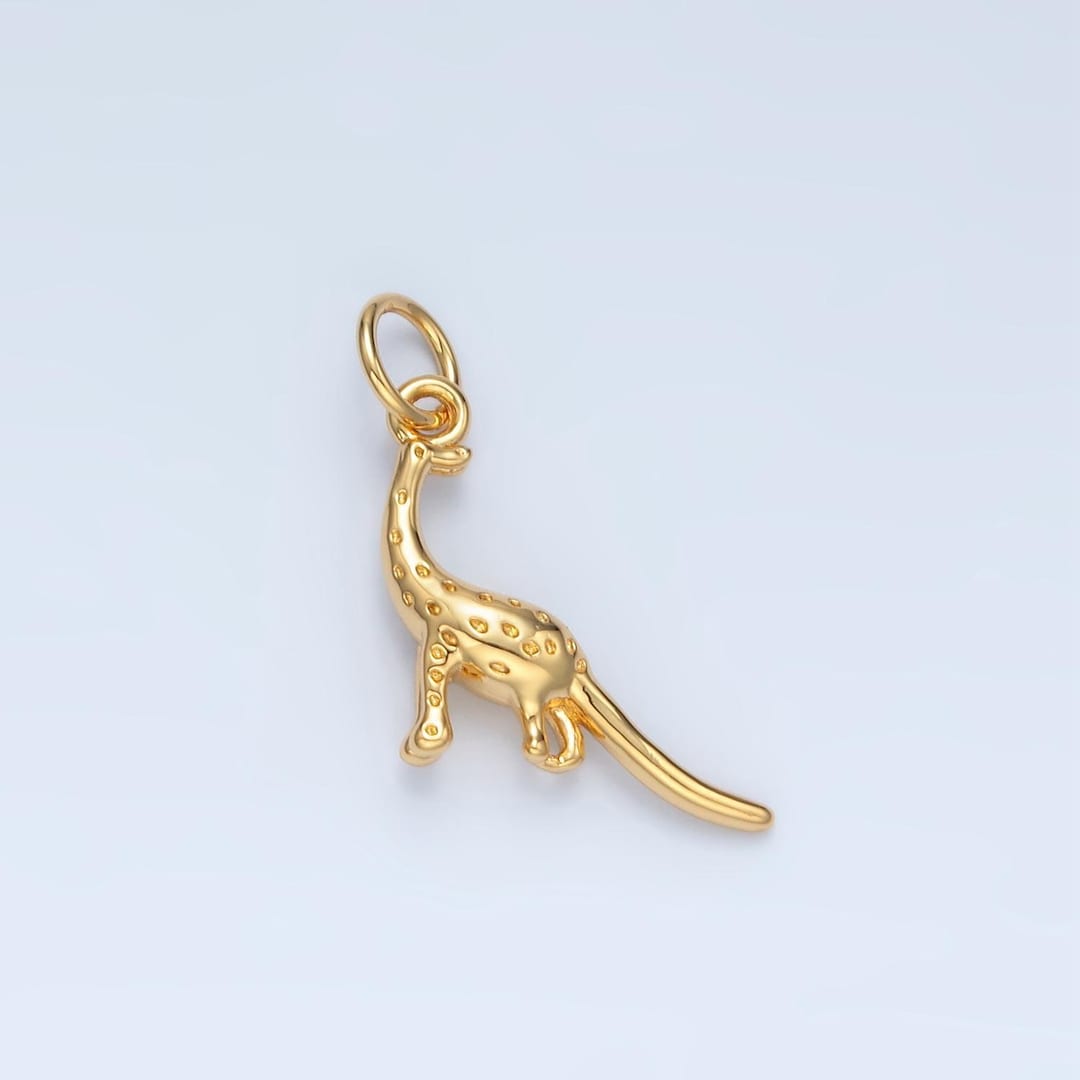 14k Gold Filled Happy Brontosaurus Dinosaur Charm | Ag-944 - Etsy