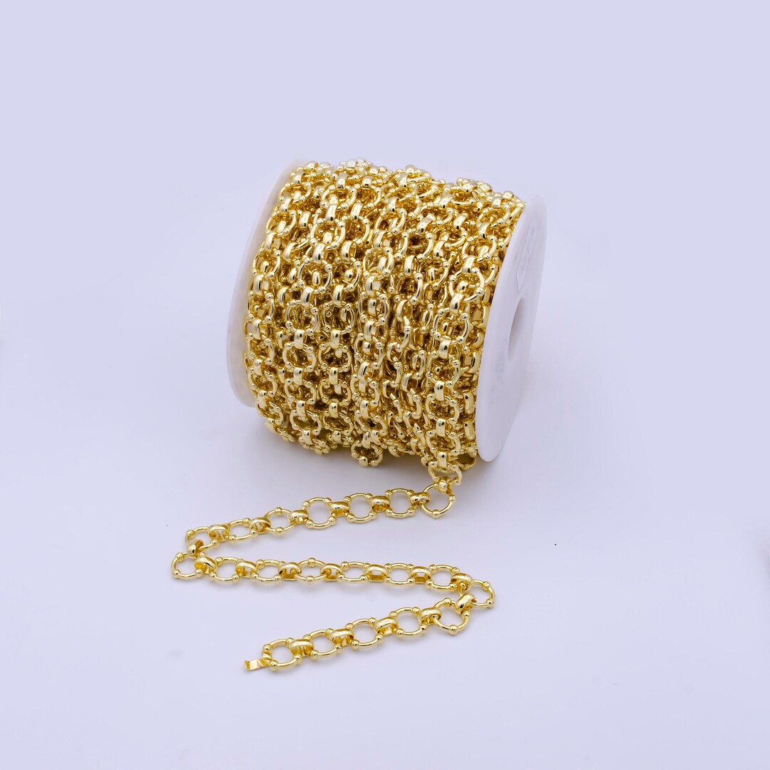 Gold Silver Unfinished Chunky Cable Chain Link by Yard, Bold Gold ...