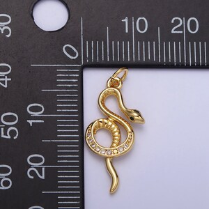 1pc Gold Snake Charm, Gold Snake Pendant Charm, Charm for Serpent Snake ...