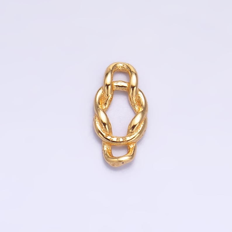 Sterling Silver S925 Mini Twisted Rope Charm Connector Gold Vermeil ...