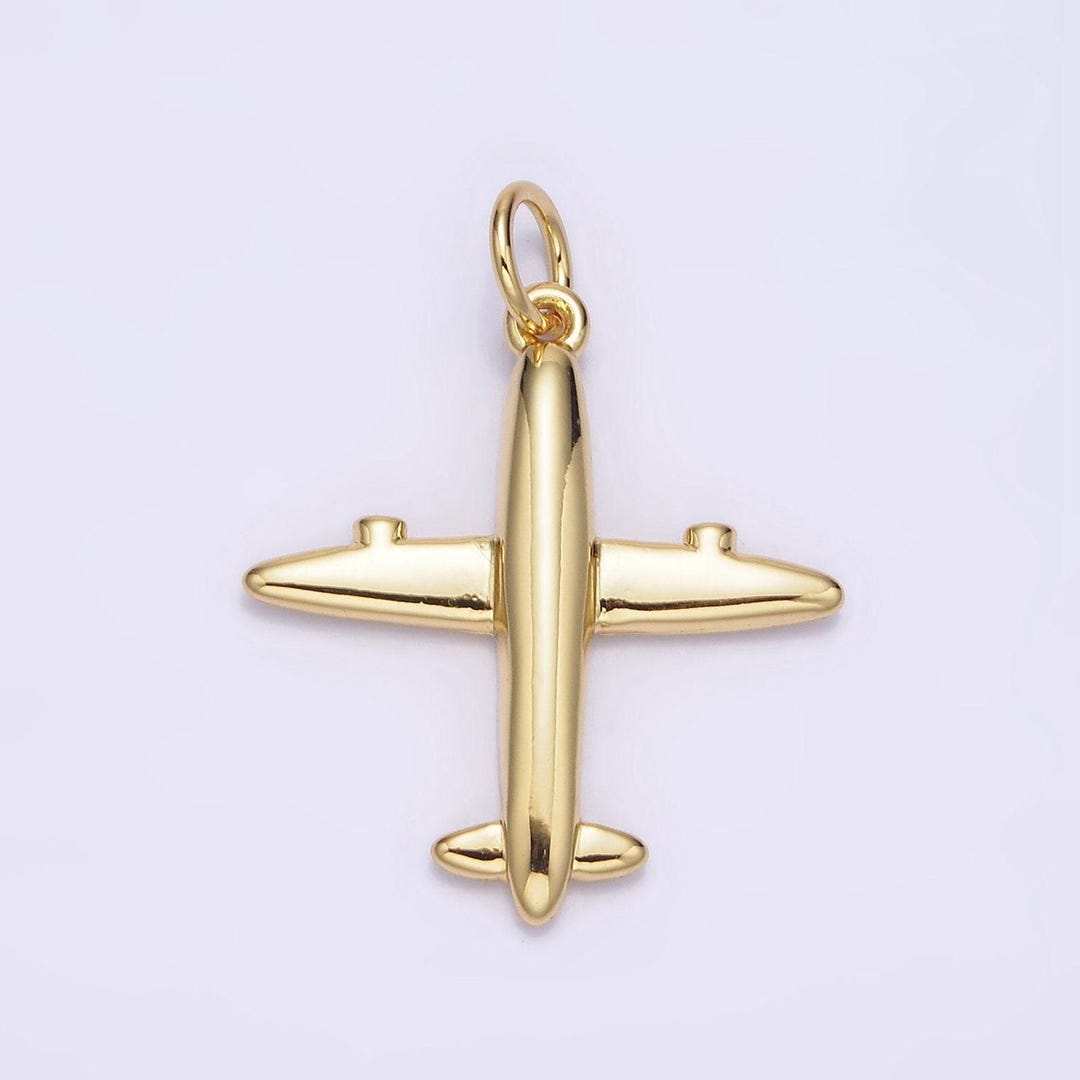 Airplane 14k Gold Filled Airplane Plane Body Jet Plane Charm Pilot ...