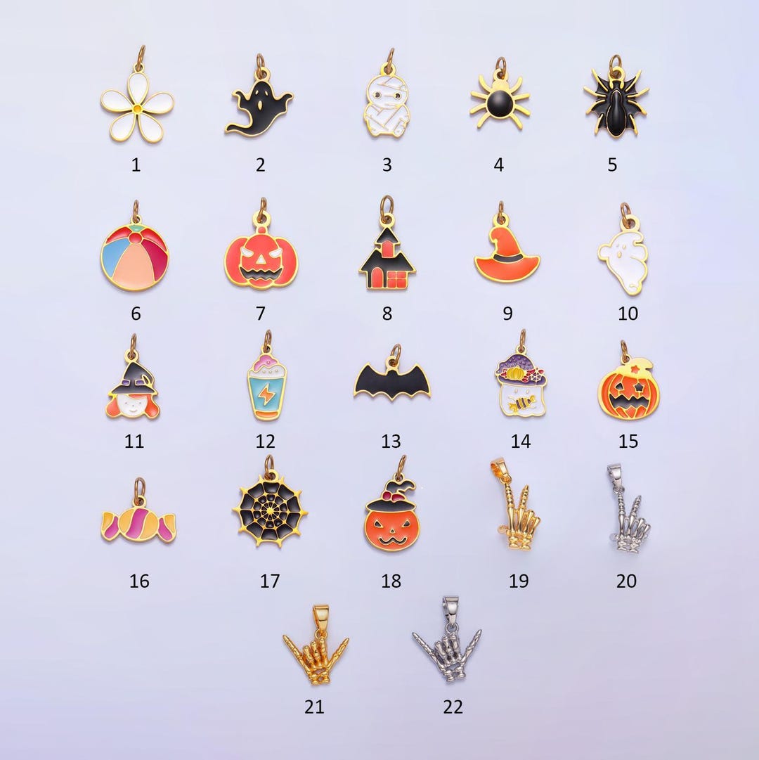 Limited Edition Hallowen Charm Colorful Enamel Pendant Ghost Hat ...