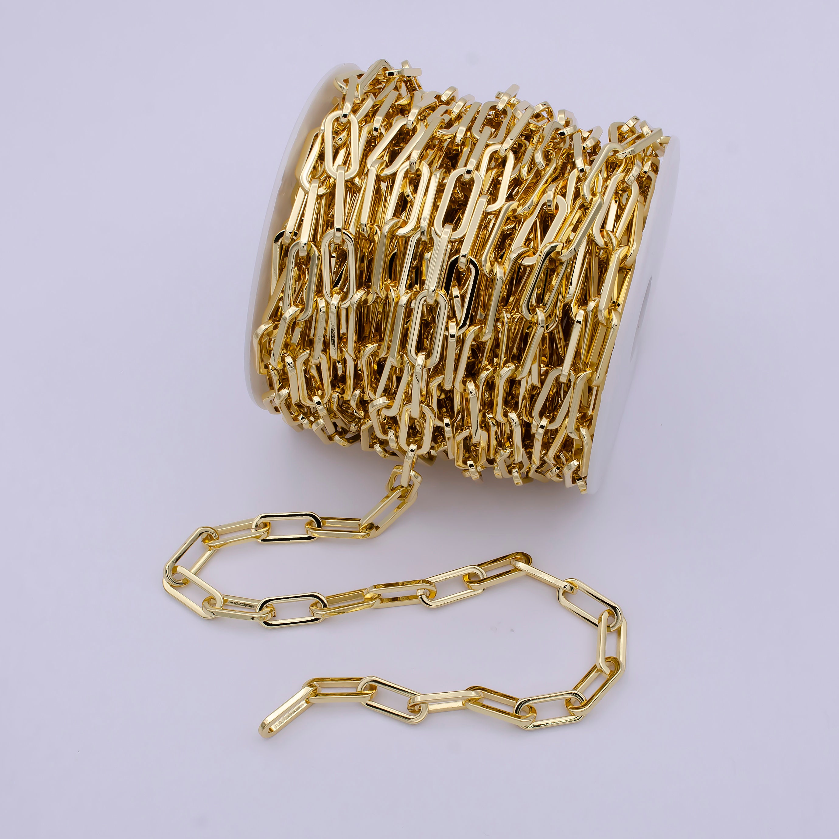 Chunky 24K Gold Filled Elongated Thick Paper Clip Chain - Etsy