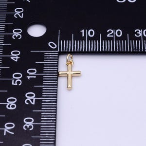 Mini 18k Gold Filled Cross Charm, Dainty Minimalist Cross Pendant, Diy ...