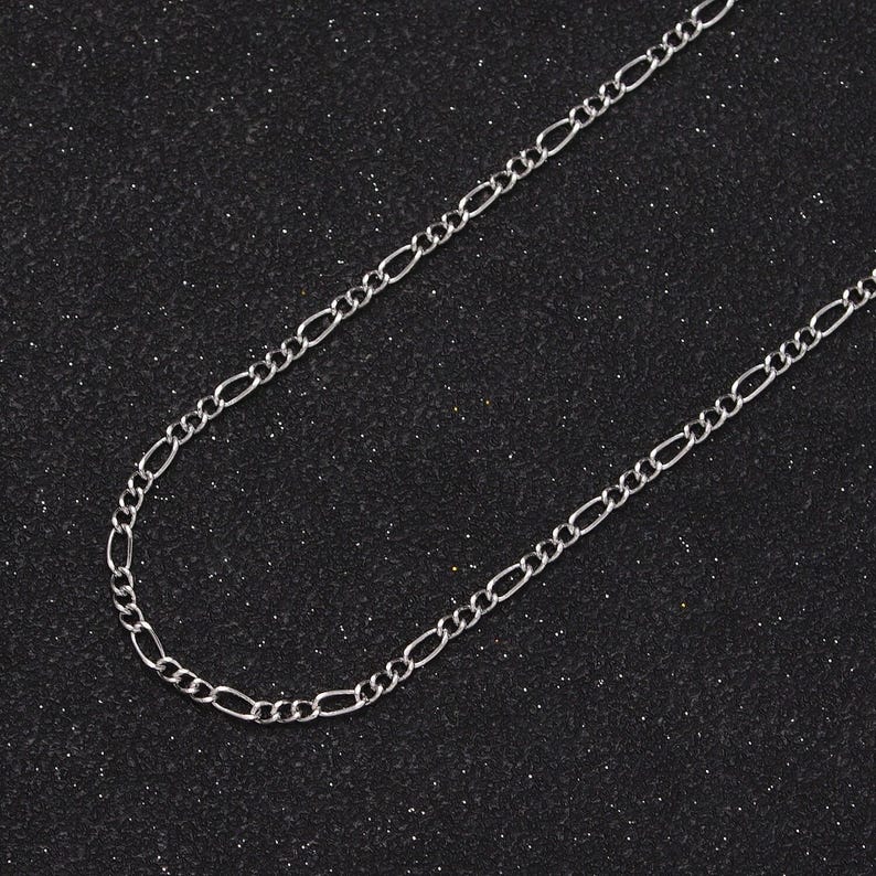 24k Gold Filled Unfinished Figaro Gold & Silver Chain, Dainty 2mm Width ...