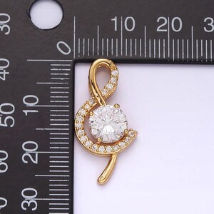 Micro Pave Gold Treble Clef Music Note Charm Pendant N-1833 - Etsy