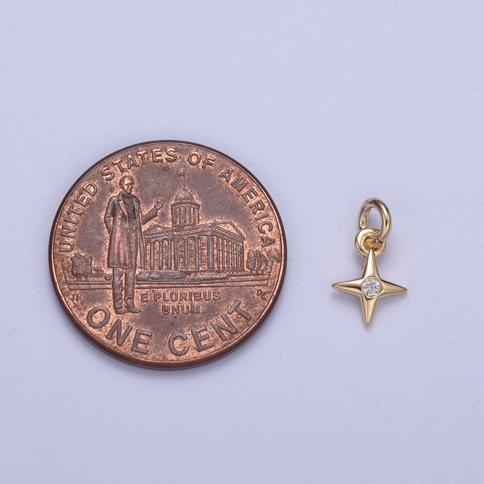 Tiny North Bright Stars Charm Cz Charm in Gold Micro Pave Cz Bright ...
