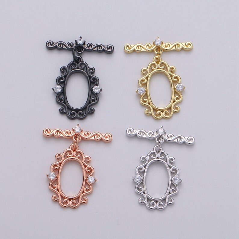 Victorian Style Gold Toggle Clasp Rose Gold Black Silver - Etsy