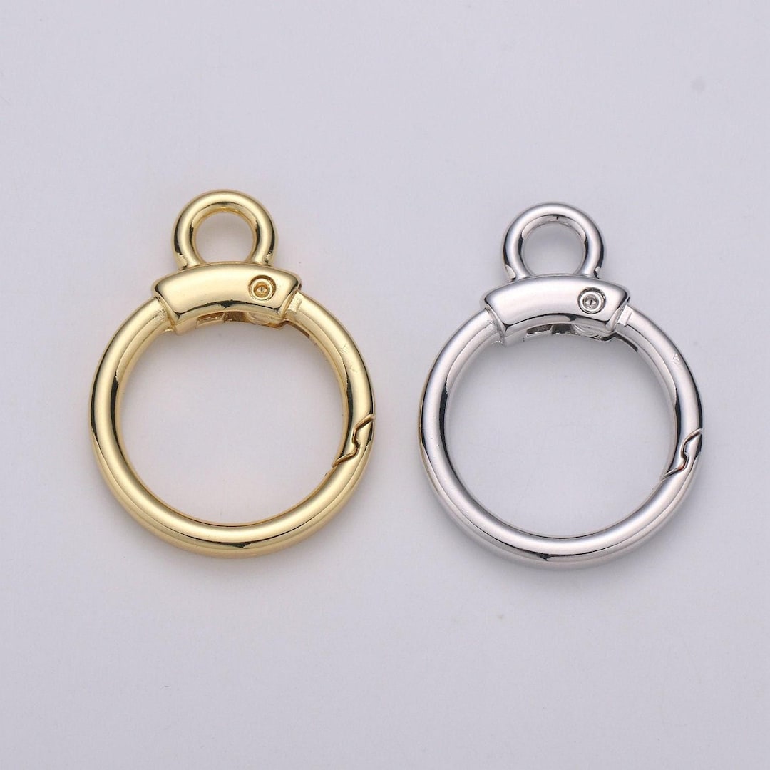 1pc Wholesale Push Spring Ring 24k Gold , Spring Ring for Jewelry ...