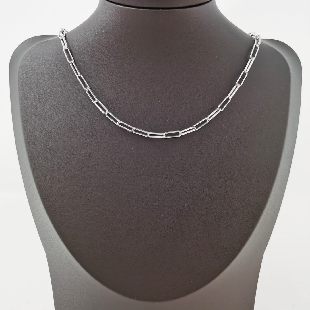 White Gold Paperclip Rolo Cable Chain by Yard, Cable Rolo Chain ...