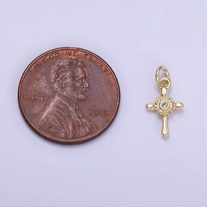 Mini Gold Cross Charm Tiny Cross Charm for Religious Jewelry Making ...