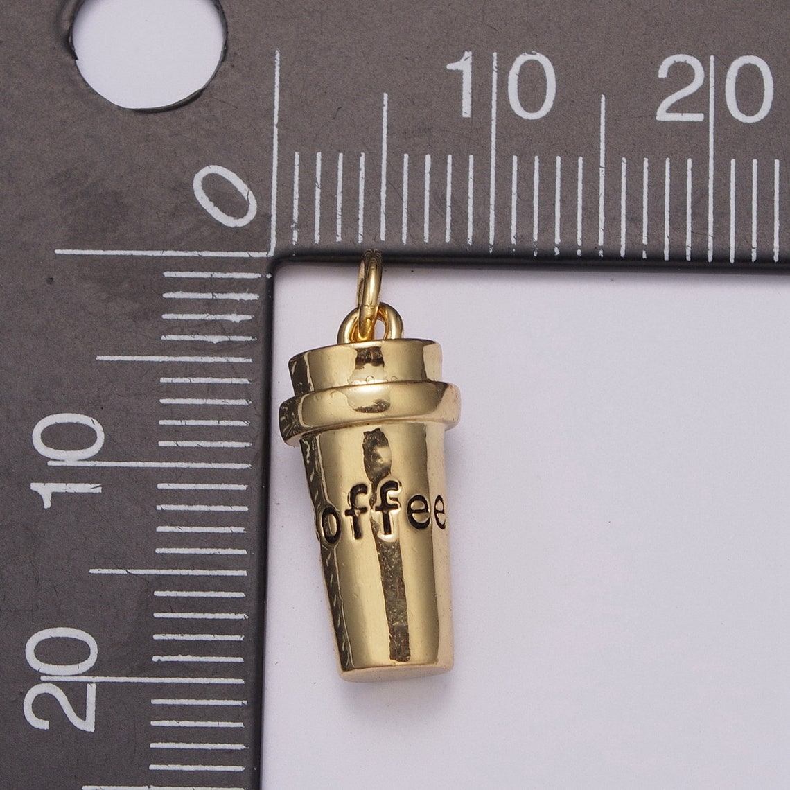 1pc Gold Coffee Cup Charm, White Goldfilled Coffee Pendant Charm,for ...