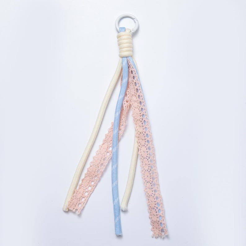 Fun Colorful Handcrafted Cord Keychain in Pink Pastel Color for ...