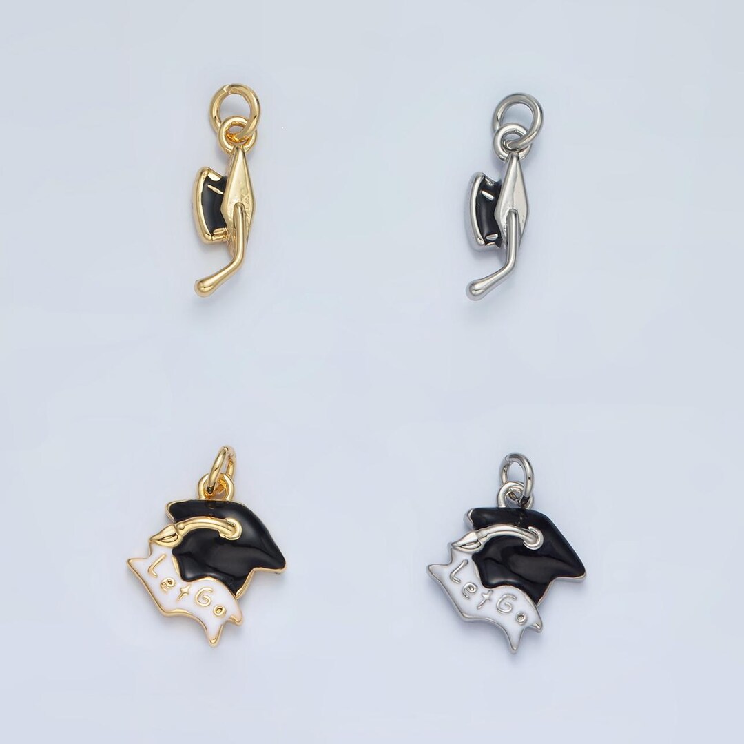 Dainty Gold Graduation Cap Charms for Grad Cap Charm Necklace Bracelet ...