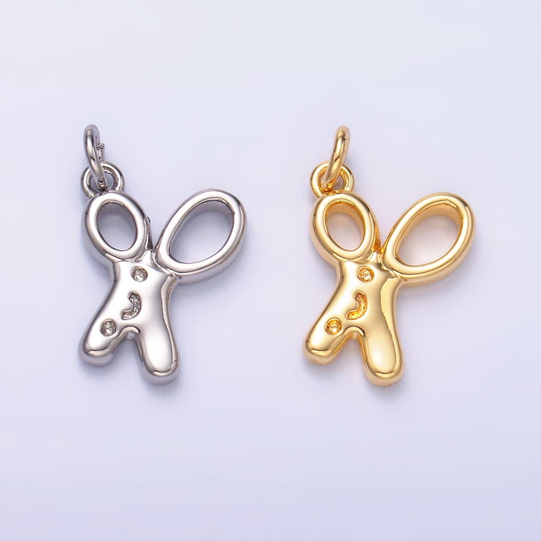 Mini 24k Gold Filled Scissor Pendant Charm for Kindergarten Teacher ...