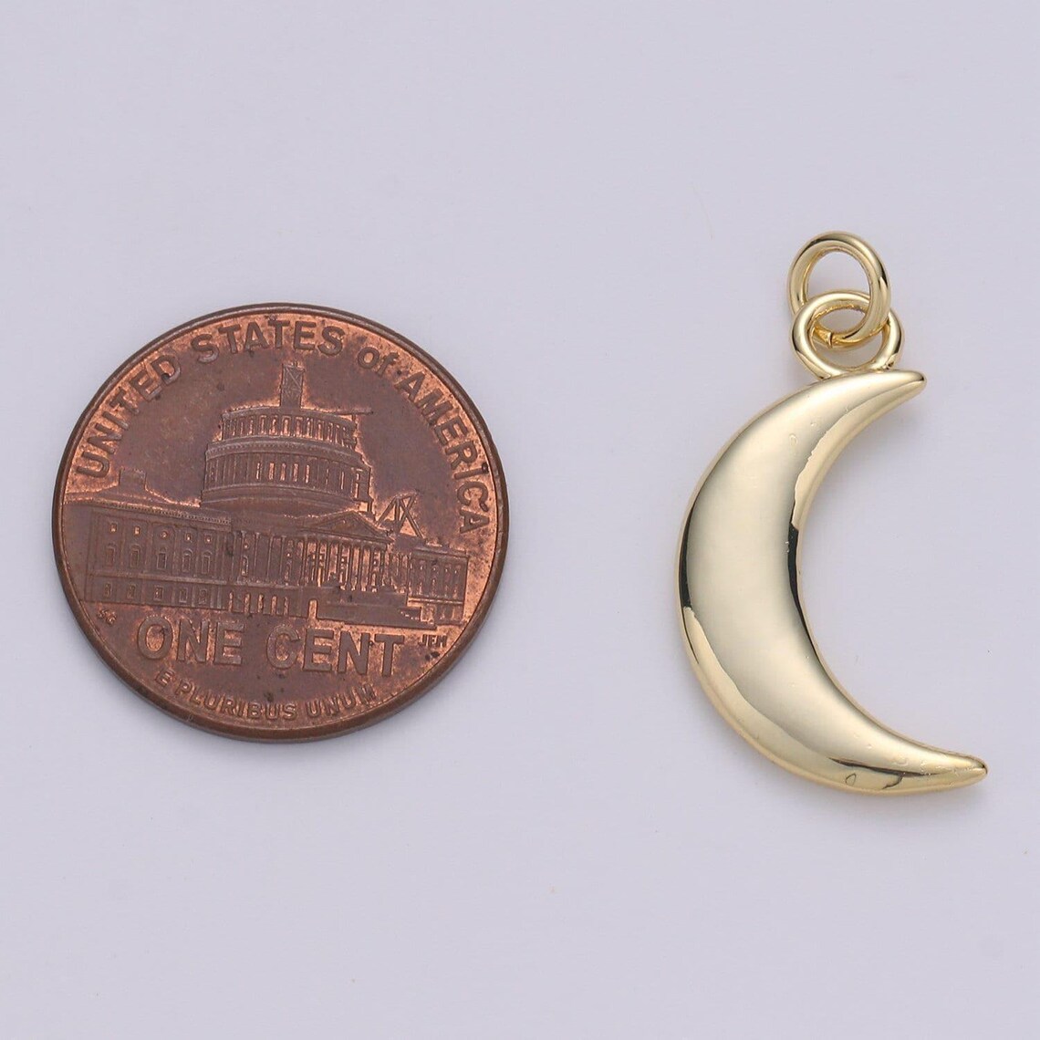Crescent Moon Charm Necklace, Gold Moon Pendant Necklace, Celestial ...
