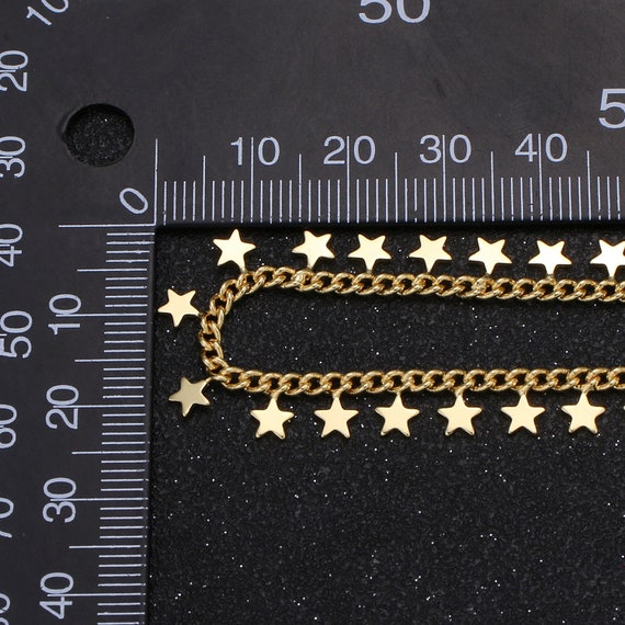 Star Charm 24K Gold Chain by Yard Galaxy Charm Chain - Etsy