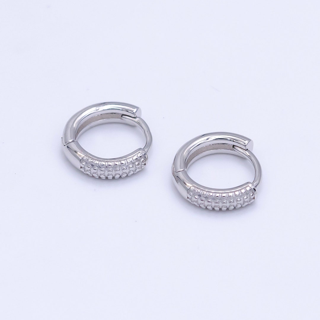 Minimalist Sterling Silver Huggie Earrings 12mm Classic Hinged Huggie ...