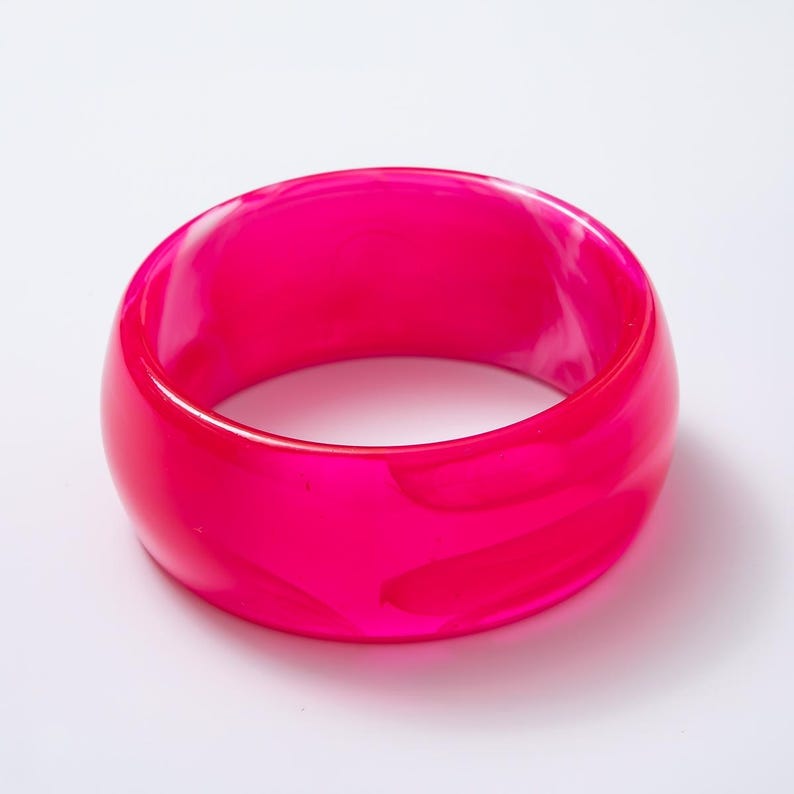 Colorful Chunky Resin Cuff Bracelet Round Bangle Acrylic Statement ...