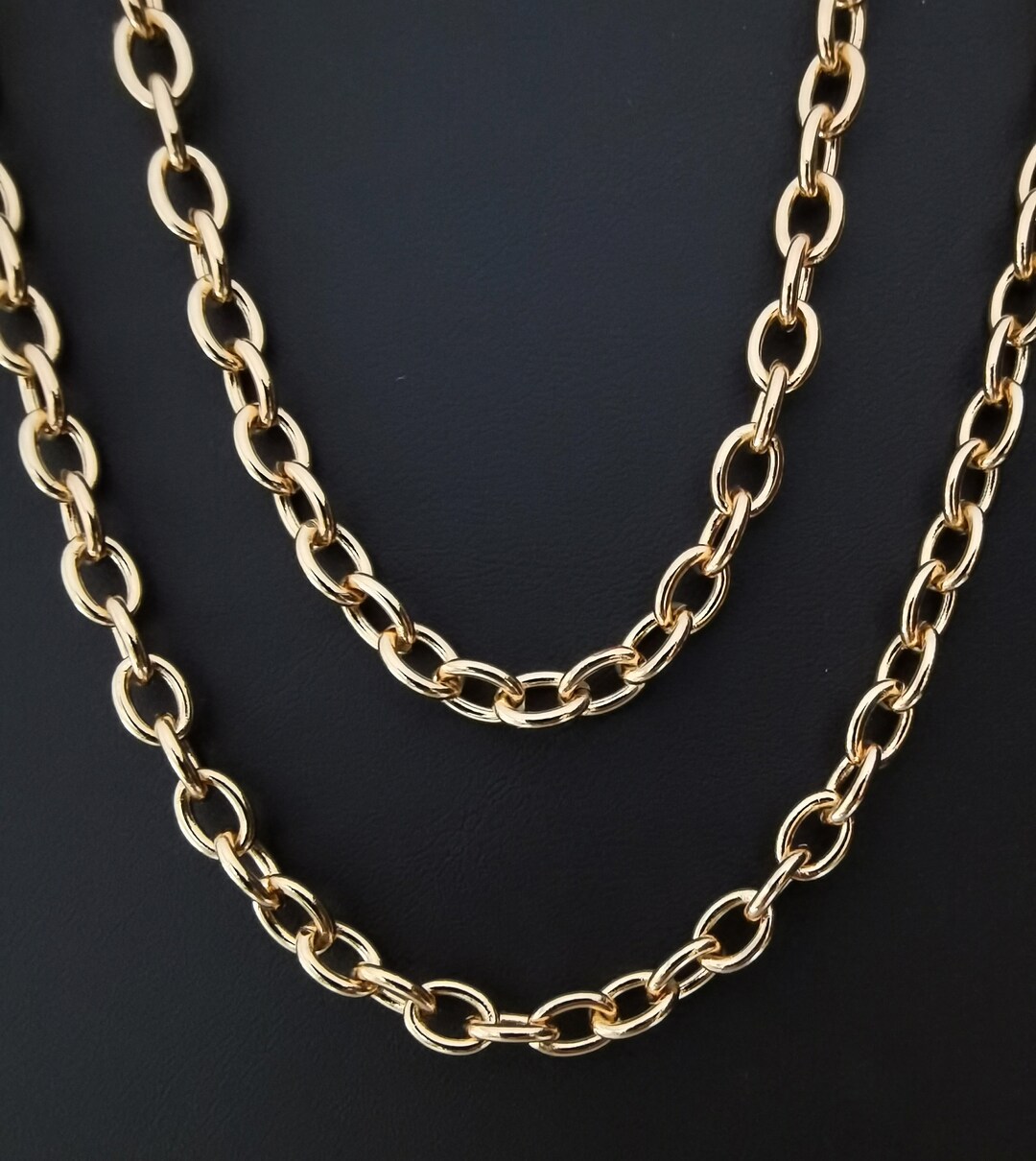 Gold Rolo Cable Paperclip Chain by Yard White Rolo Elongate Chain by ...
