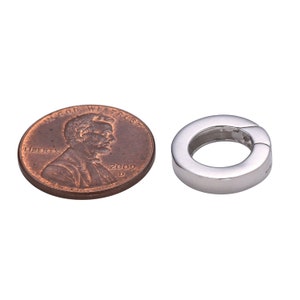 1 Pc 925 Sterling Silver Spring Gate Ring, 13.7mm Push Gate Ring, Charm ...