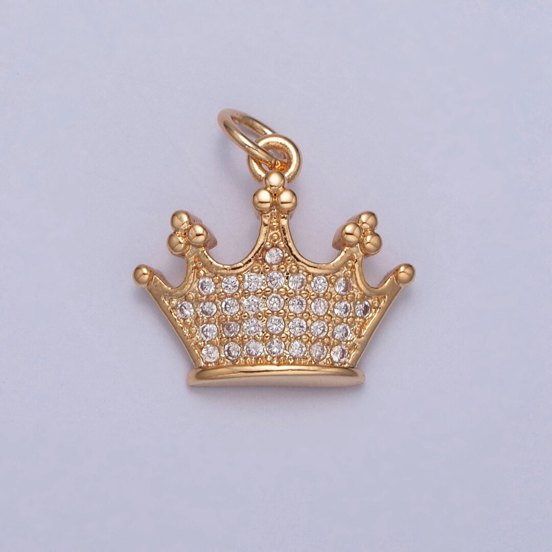 16K Gold Plated Tiny Duke Prince Royal Crown Micro Pave Cubic - Etsy