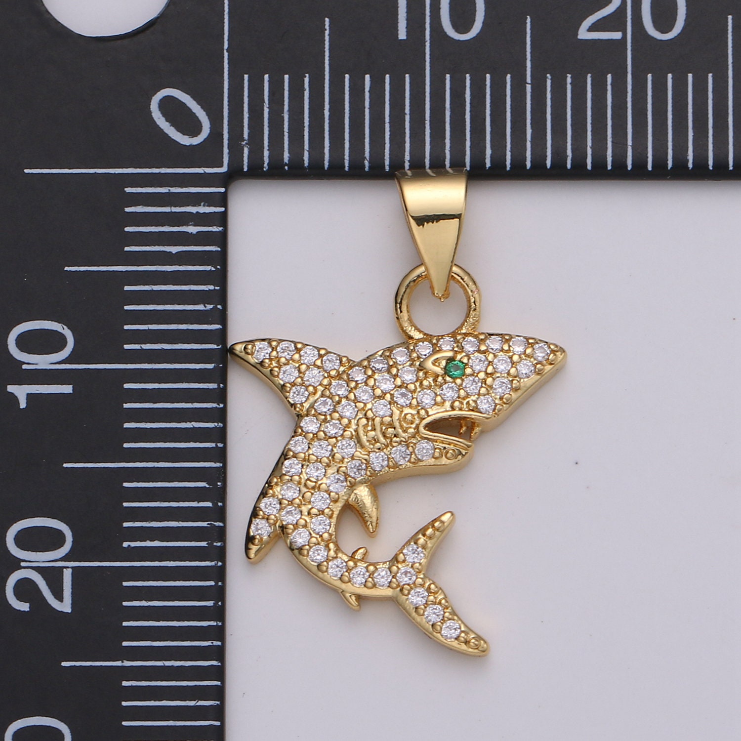 Micro Pave Shark 24K Gold Charms Fish Charm Gold Baby | Etsy