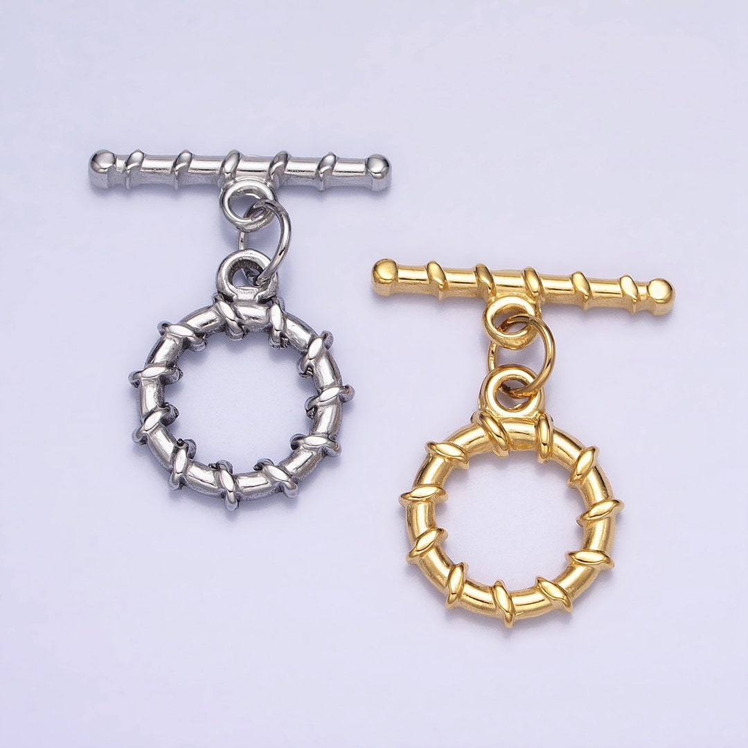 Round Toggle Clasp Connector, 18k Gold Filled OT Clasp End Clasp for ...