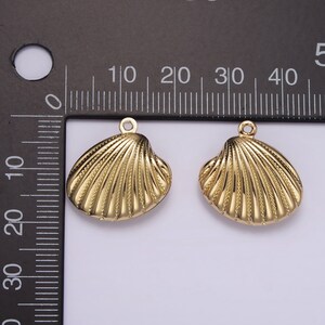 14K Gold Filled 19.2mm Clam Shell Pendant for DIY Jewelry Bracelet ...