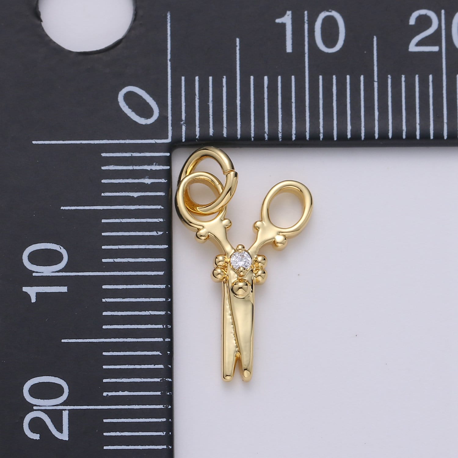 1pc 14k Gold Scissor Pendant Charm, Dainty Scissor Charm Pendant, for ...