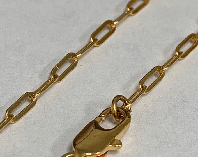 1pc 17.8'' Ready to Use 24K Gold Thin Rolo Necklace Chain, Small ...