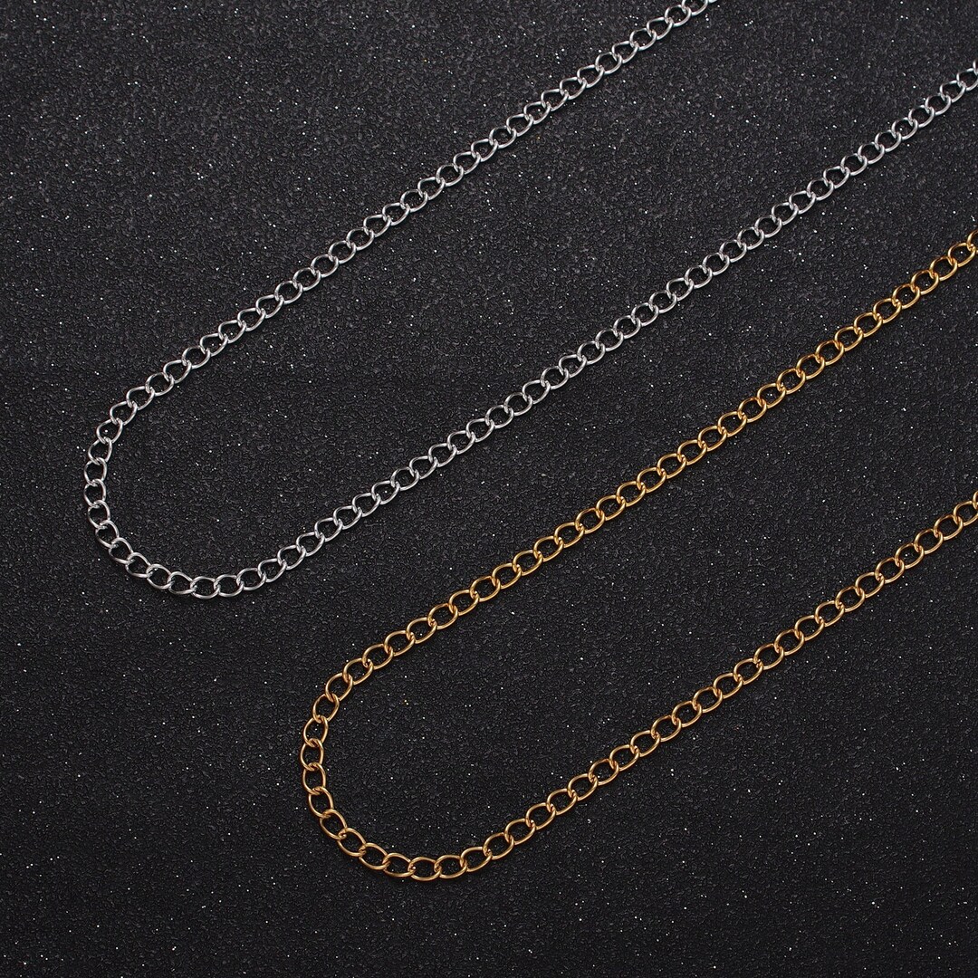 24K Gold Filled Cable Thin Rolo Curb Bulk Chain, 2.9mm Gold & Silver ...