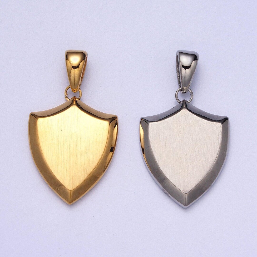 Shield Pendant Necklace Stainless Steel Minimalist Stylish Necklace ...