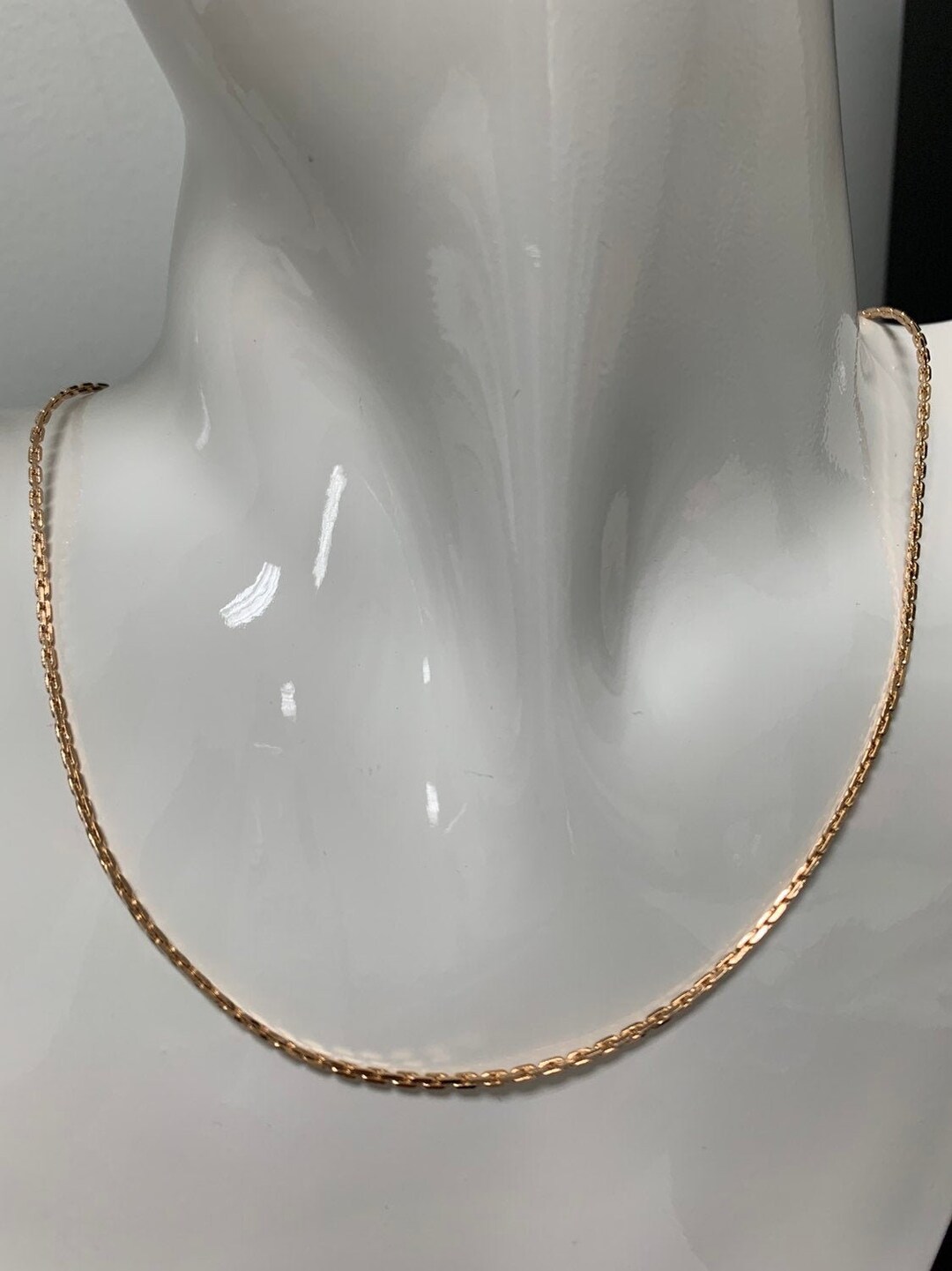 1pc 18'' Ready to Use 18K Rosy Gold Rolo Necklace Chain, Layering Rolo ...
