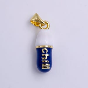 1pc. Chill Choose Color Pill Charm Necklace, Dainty Word Charm,chill ...
