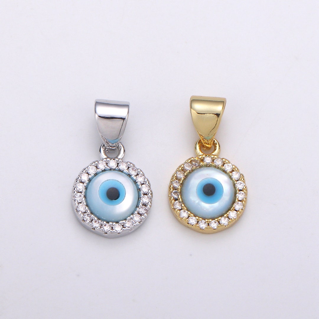 Dainty Evil Eye Charm Small Tiny Evil Eye Pendant Eye of Ra Minimalist ...