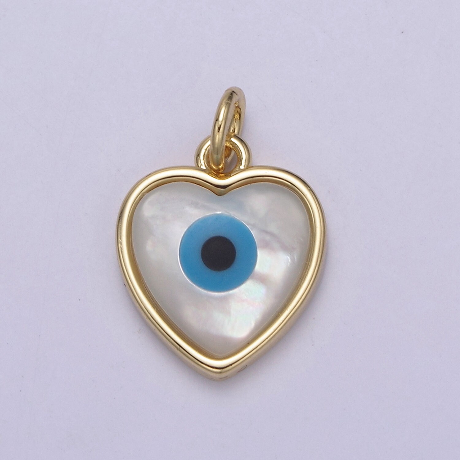 Dainty Evil Eye Charm 24K Gold Filled Shell Pearl Evil Eye - Etsy