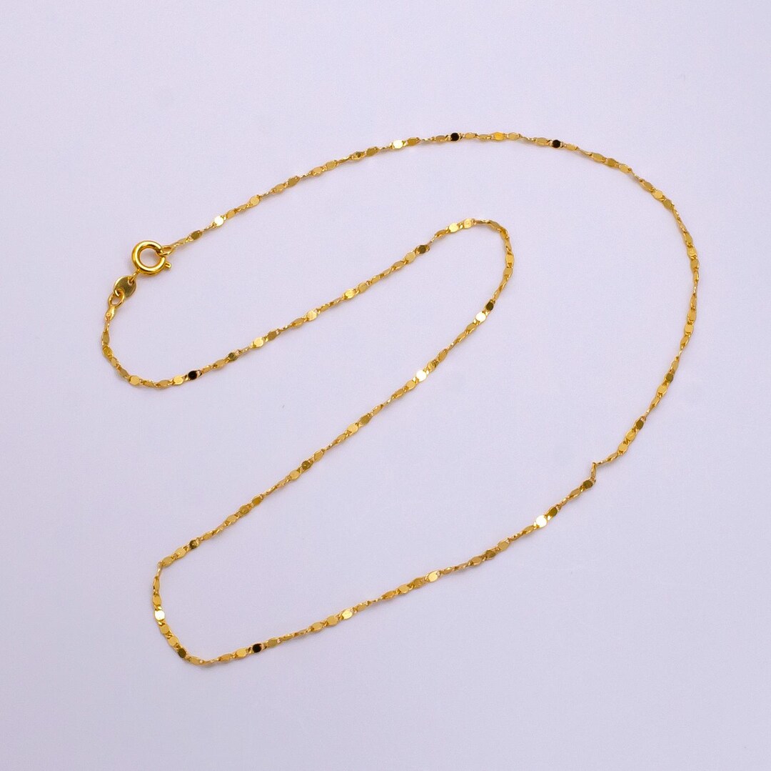 24k Gold Filled Dapped Cable Chain Necklace 18, 24 Inch Long Ready to ...
