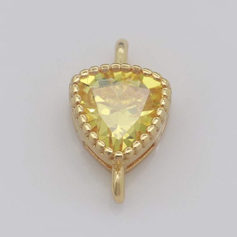 Shield Solitaire CZ Gold Connector Medieval Diamond Cut Dainty - Etsy