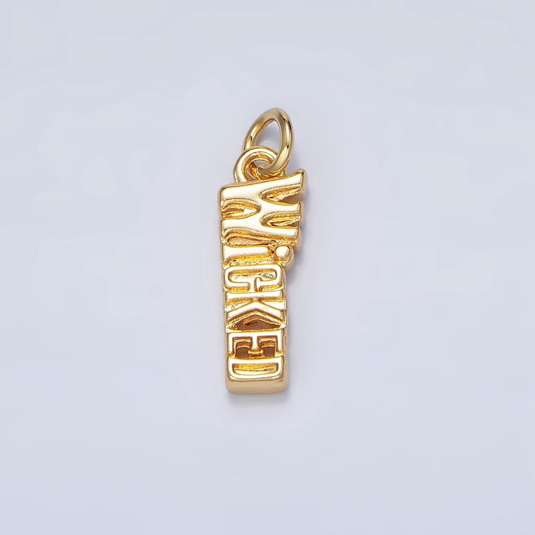Minimalist Witch 24k Gold Filled Word Script Charm | W-026 - Etsy