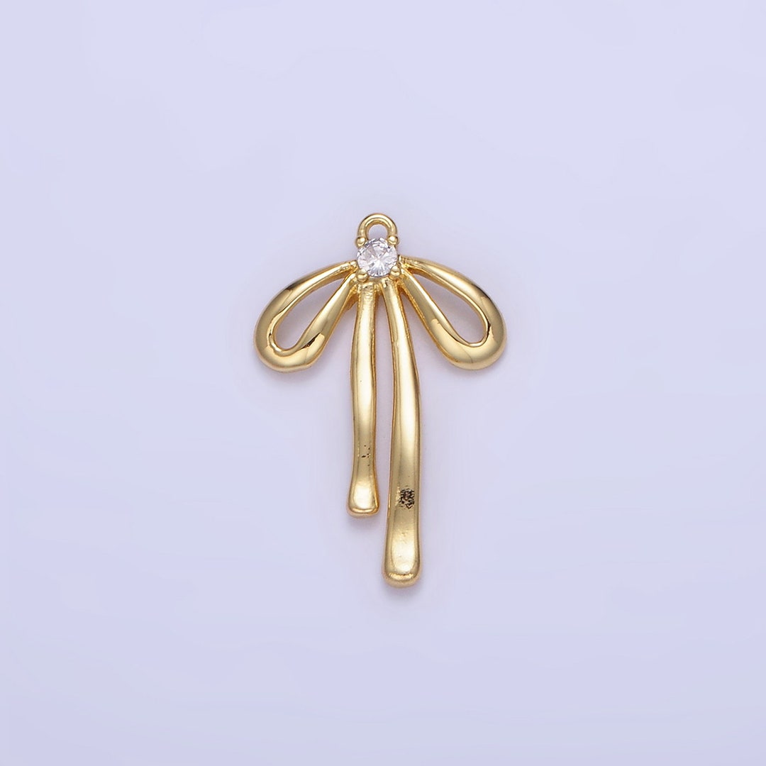 Mini Gold Bow Charms Dainty Coquette Bows Pendants for Bracelet Charm ...